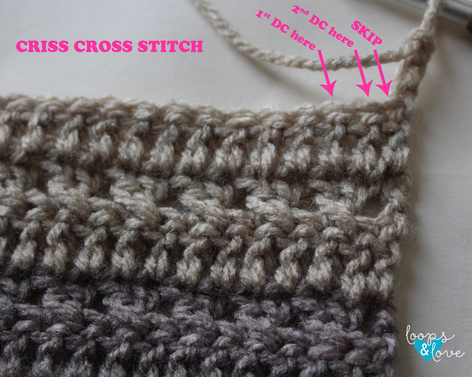 Criss Cross Stitch Infinity Scarf Loops & Love Crochet