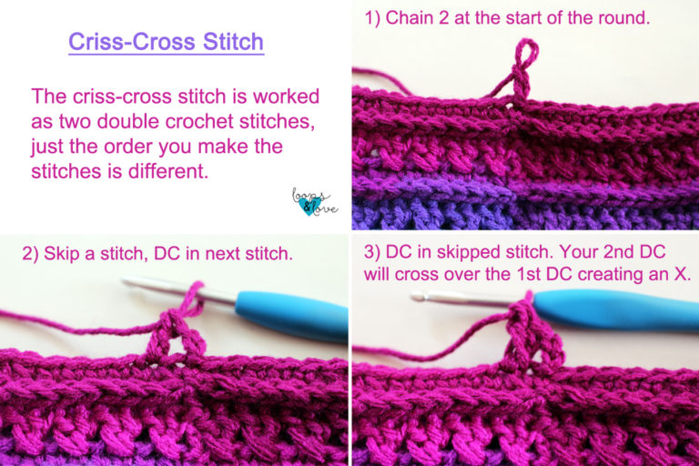 Criss Cross Beanie - Free Crochet Pattern Loops & Love Crochet