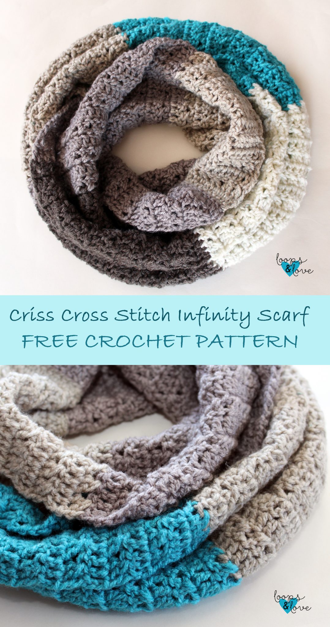 Criss Cross Stitch Infinity Scarf Loops & Love Crochet
