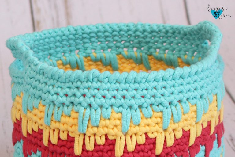 Spike Stitch Baskets - Free Crochet Pattern Loops & Love Crochet