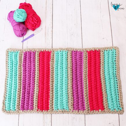 Easy Crochet Bath Mat - Free Crochet Pattern Loops & Love Crochet