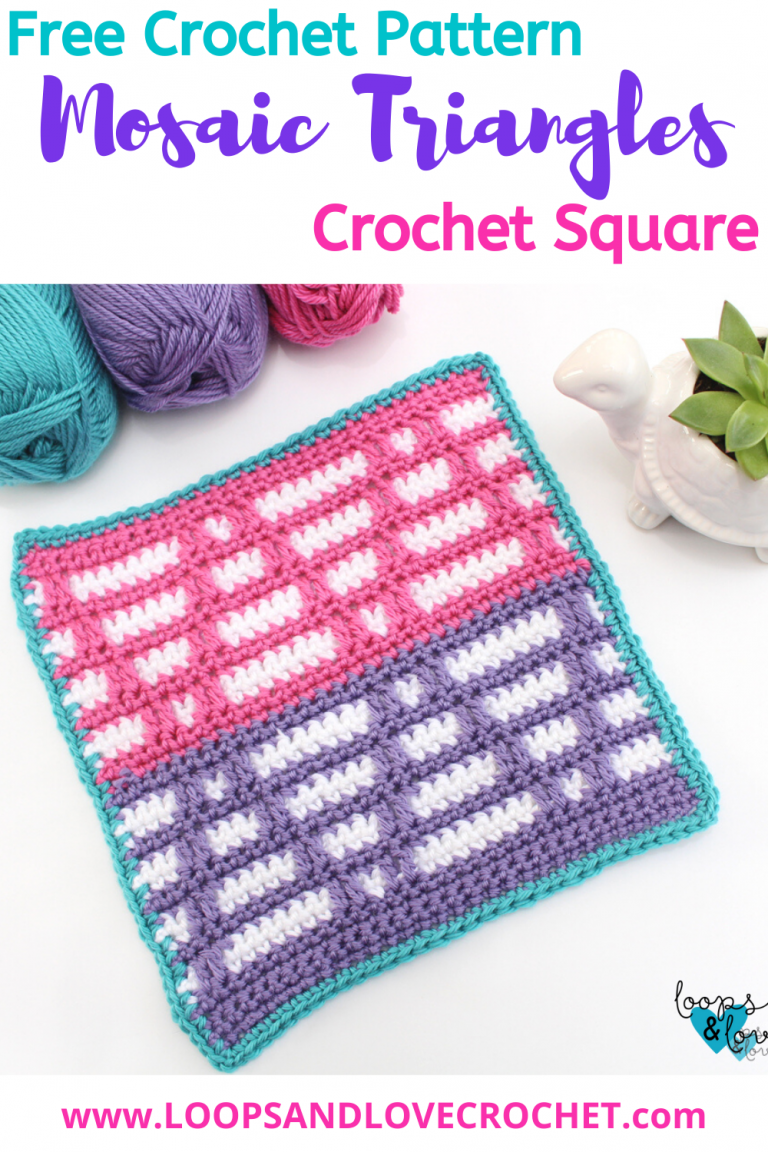 Mosaic Triangles Square - Free Crochet Pattern Loops & Love Crochet