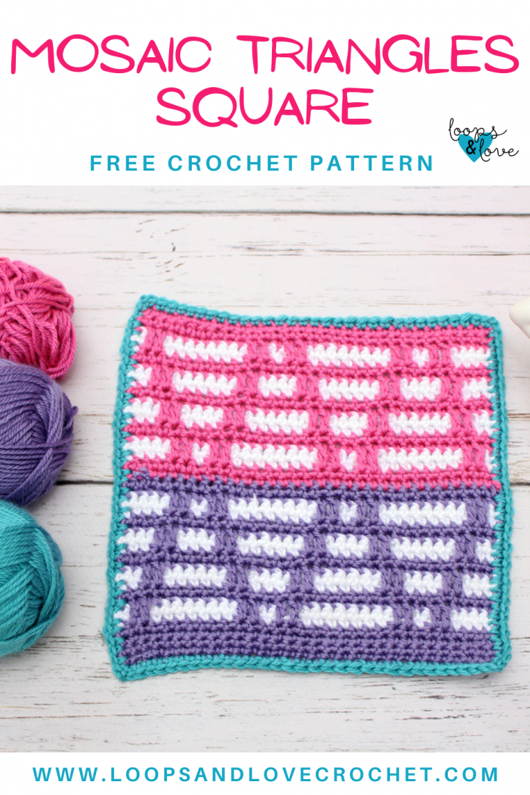 Mosaic Triangles Square - Free Crochet Pattern Loops & Love Crochet