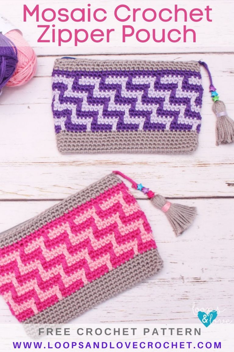 Mosaic Zig Zag Bag - Free Crochet Pattern Loops & Love Crochet
