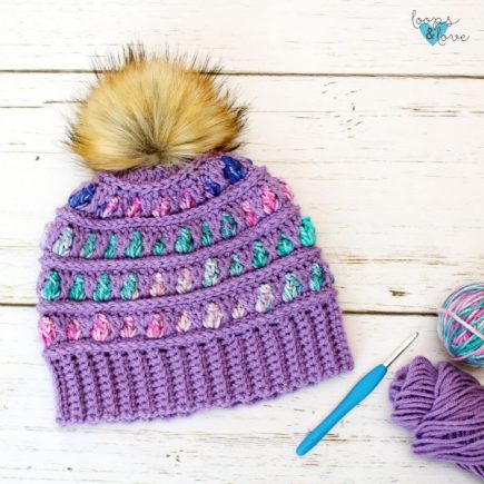 Peek-a-Boo Beanie - Free Crochet Pattern Loops & Love Crochet
