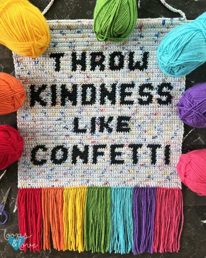 Kindness Wall Hanging Crochet Pattern Loops & Love Crochet