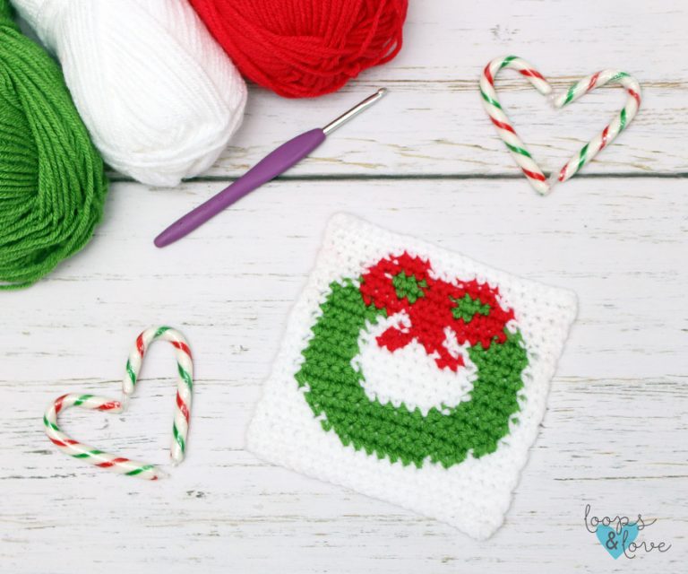 Free Tapestry Crochet Wreath Square Loops & Love Crochet