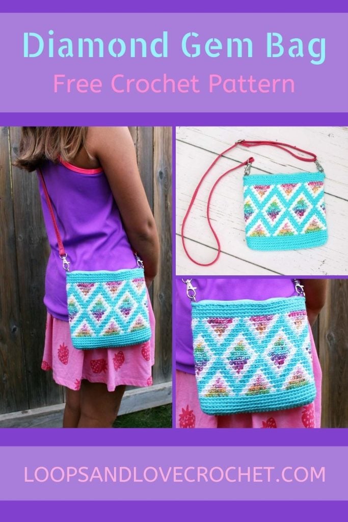 Diamond Gem Bag - Free Crochet Pattern Loops & Love Crochet