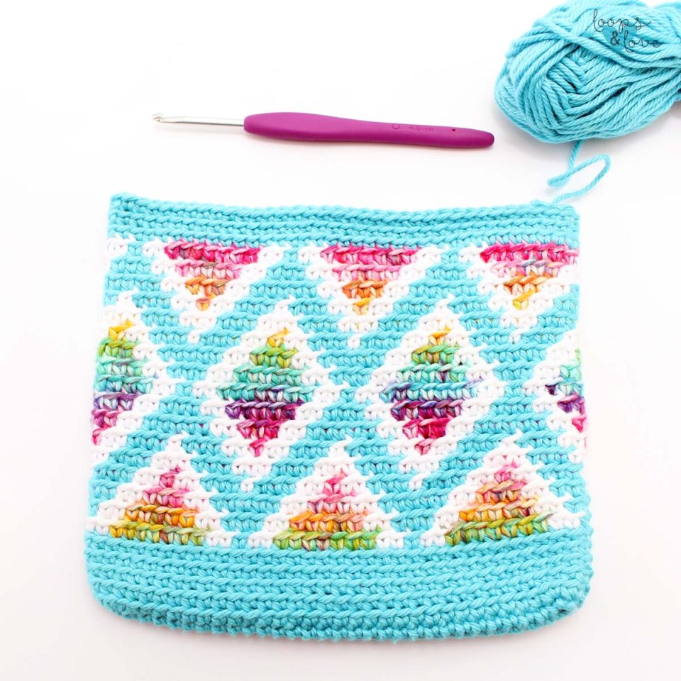 Diamond Gem Bag - Free Crochet Pattern Loops & Love Crochet