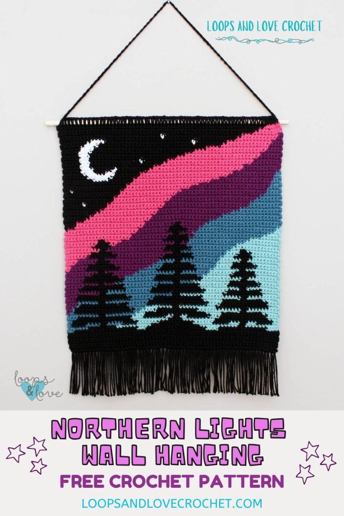 Northern Lights Wall Hanging - Free Crochet Pattern Loops & Love Crochet