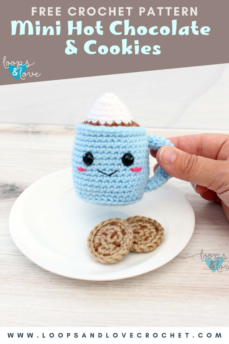 Free Crochet Mini Hot Chocolate and Cookies Loops & Love Crochet