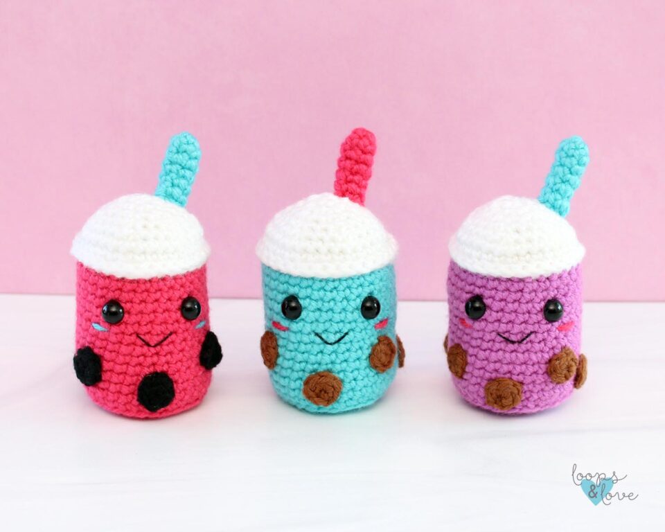 Mini Boba Tea Amigurumi - Free Crochet Pattern Loops & Love Crochet